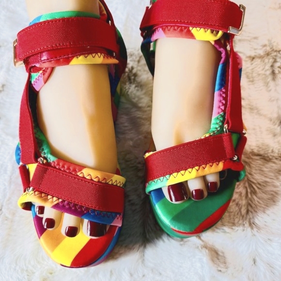 Pazzle | Shoes | Pazzle Very Colorful 2 Platform Velcro Harness Strap ...